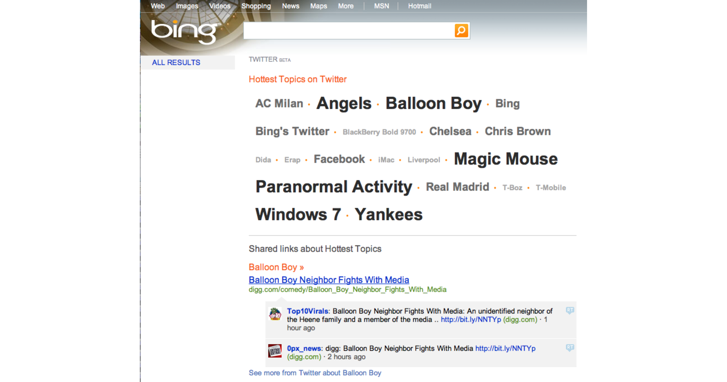 Get the first look at Bing/Twitter